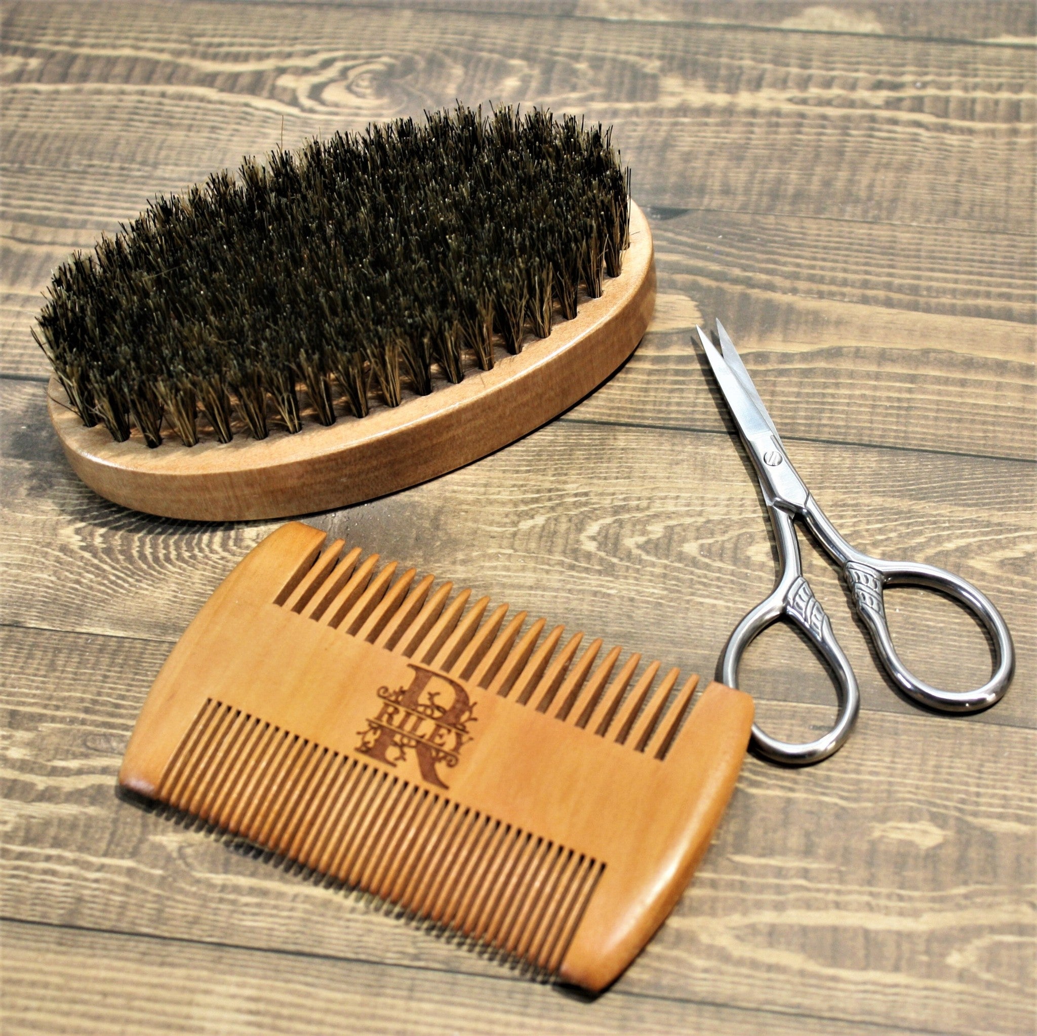 Personalized Beard Brush and Comb Set Anniversary Gift Beard Care set ...